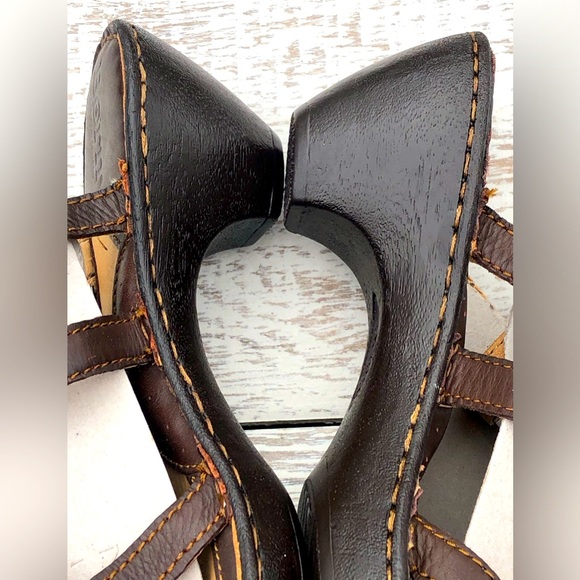 Born | Shoes | Born Brown Leather Strap Sandals With Heels Womans Size ...